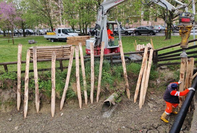 Alchina, consolidamento della sponda