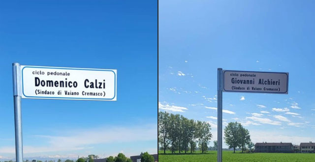 Ciclopedonali intitolate ad Alchieri e Calzi